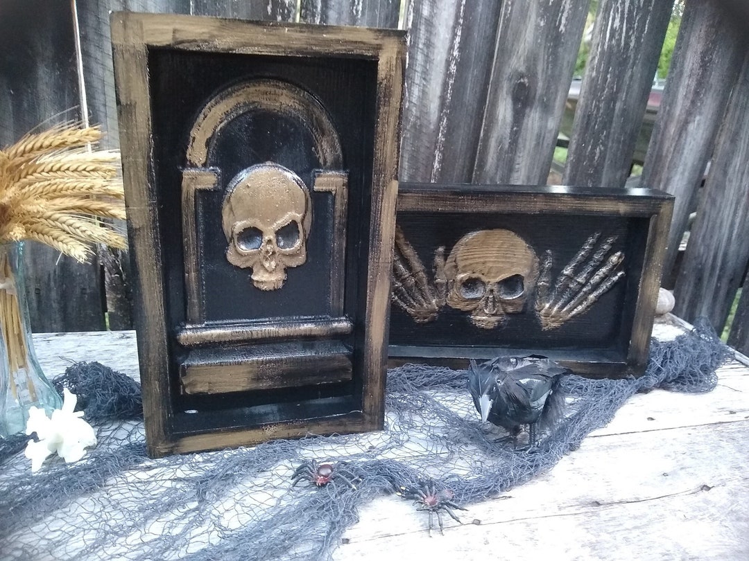 Halloween Skull Decoration, Fireplace Halloween Decor, Goth Decoration ...