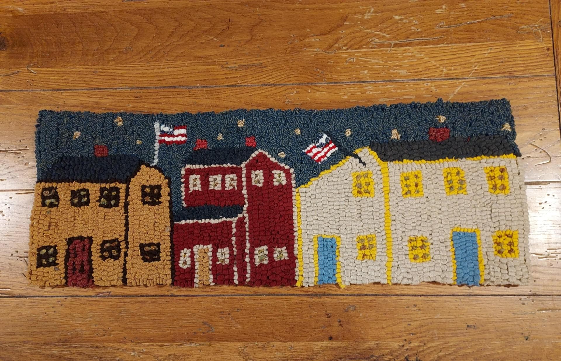 Main Street Americana Primitive Hand Hooked Rug by Sharon Fitzpatrick ...