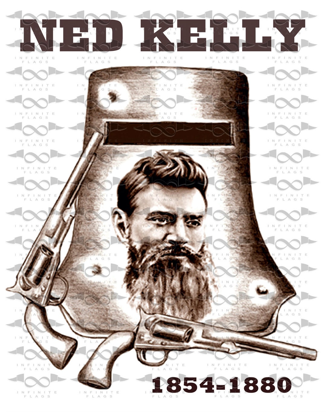 Ned Kelly HELMET With PORTRAIT Flag/banner 90cm X 113cm New - Etsy
