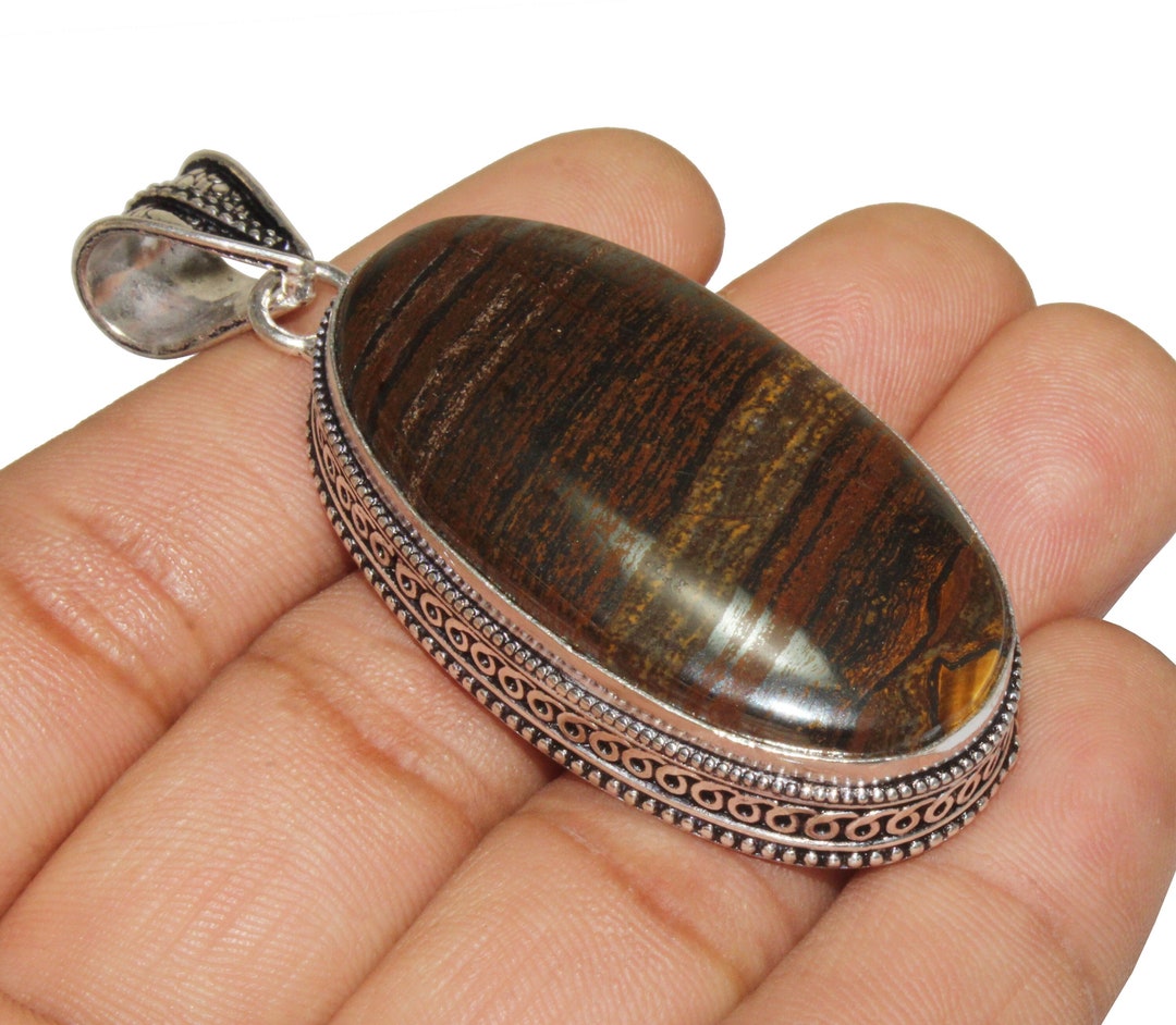 Iron Tiger Eye Gemstone Pendant, Healing Pendant, Every Day Jewelry ...