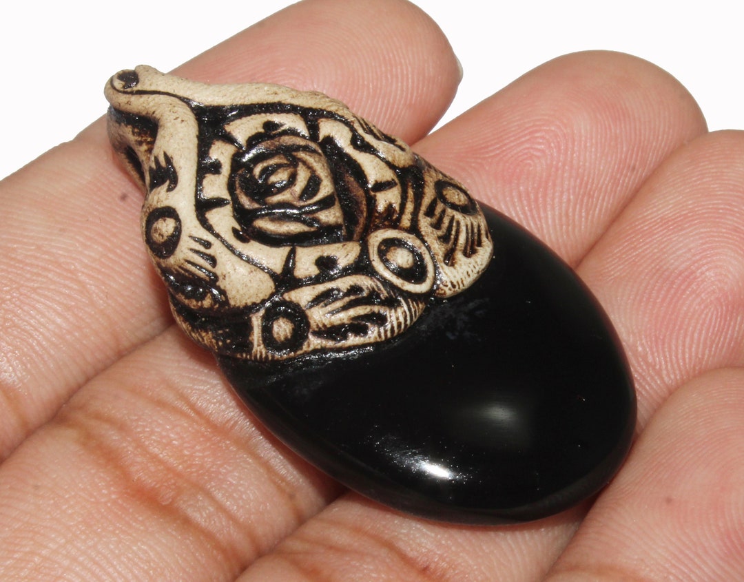 Natural Black Onyx Clay Pendant, Designer Handmade Polymer Clay Pendant ...