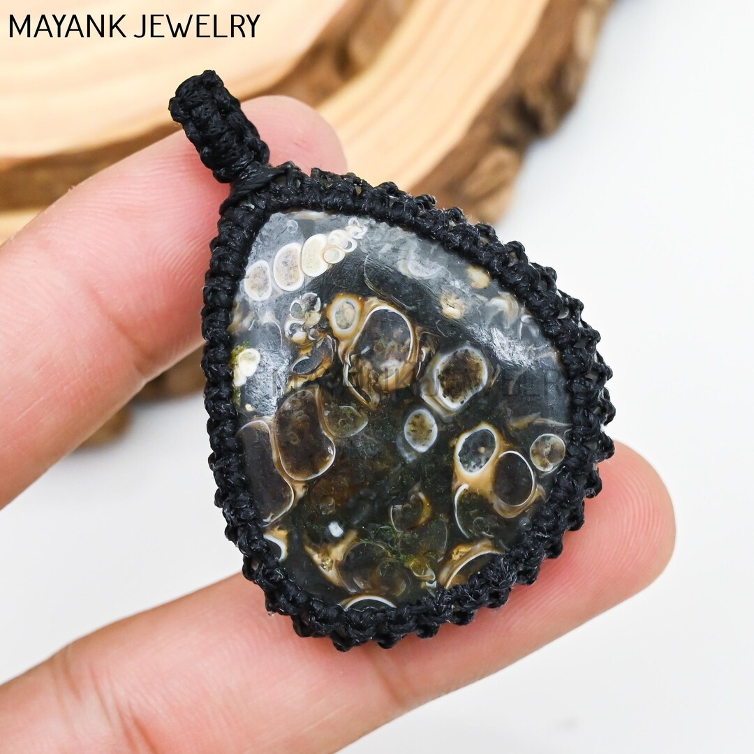 Turtella Jasper Macrame Pendant, Daily Wear Pendant, Healing Pendant ...