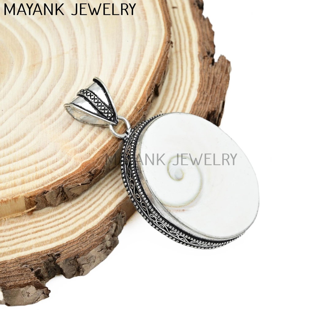 Shiva Eye Shell Gemstone Pendant, Unique Christmas Gift for Her ...