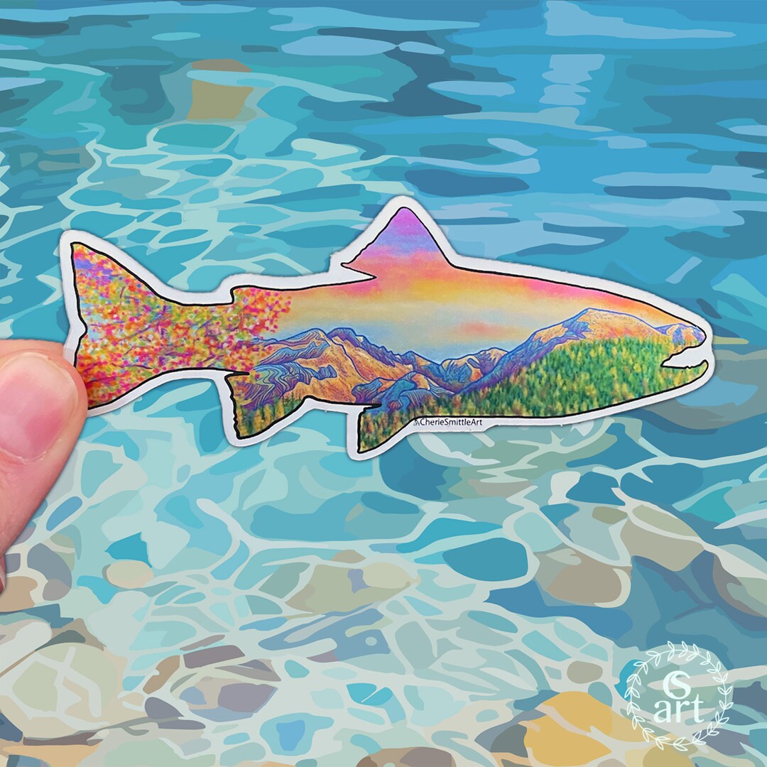 Rainbow Trout Sticker Fish Sticker Salmon Sticker Autumn Sticker Estes ...