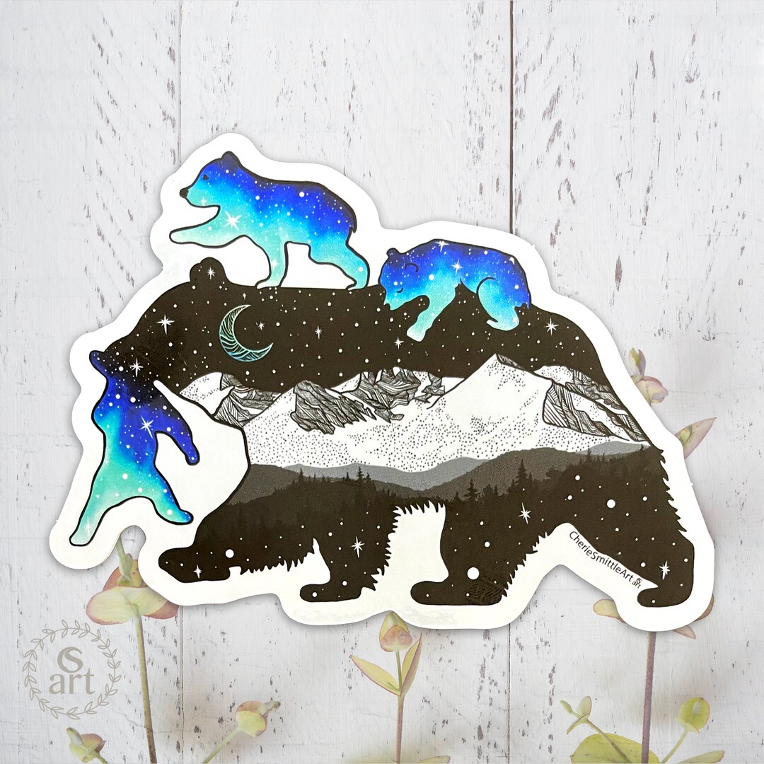Momma Bear Holographic Sticker Bear Sticker Momma Bear Sticker Cute ...