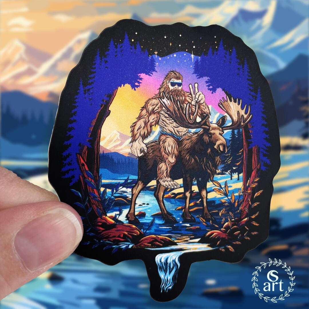 Bigfoot Sticker | Funny Moose Sticker - Etsy