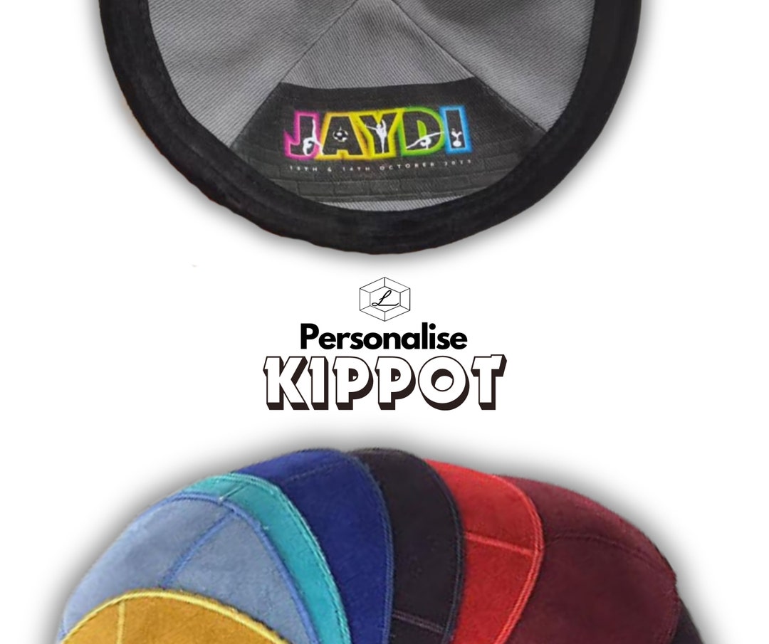 Personalised Fabric Kippah, Kippa, Yarmulka, Kipot, Kipa, Skull Cap ...