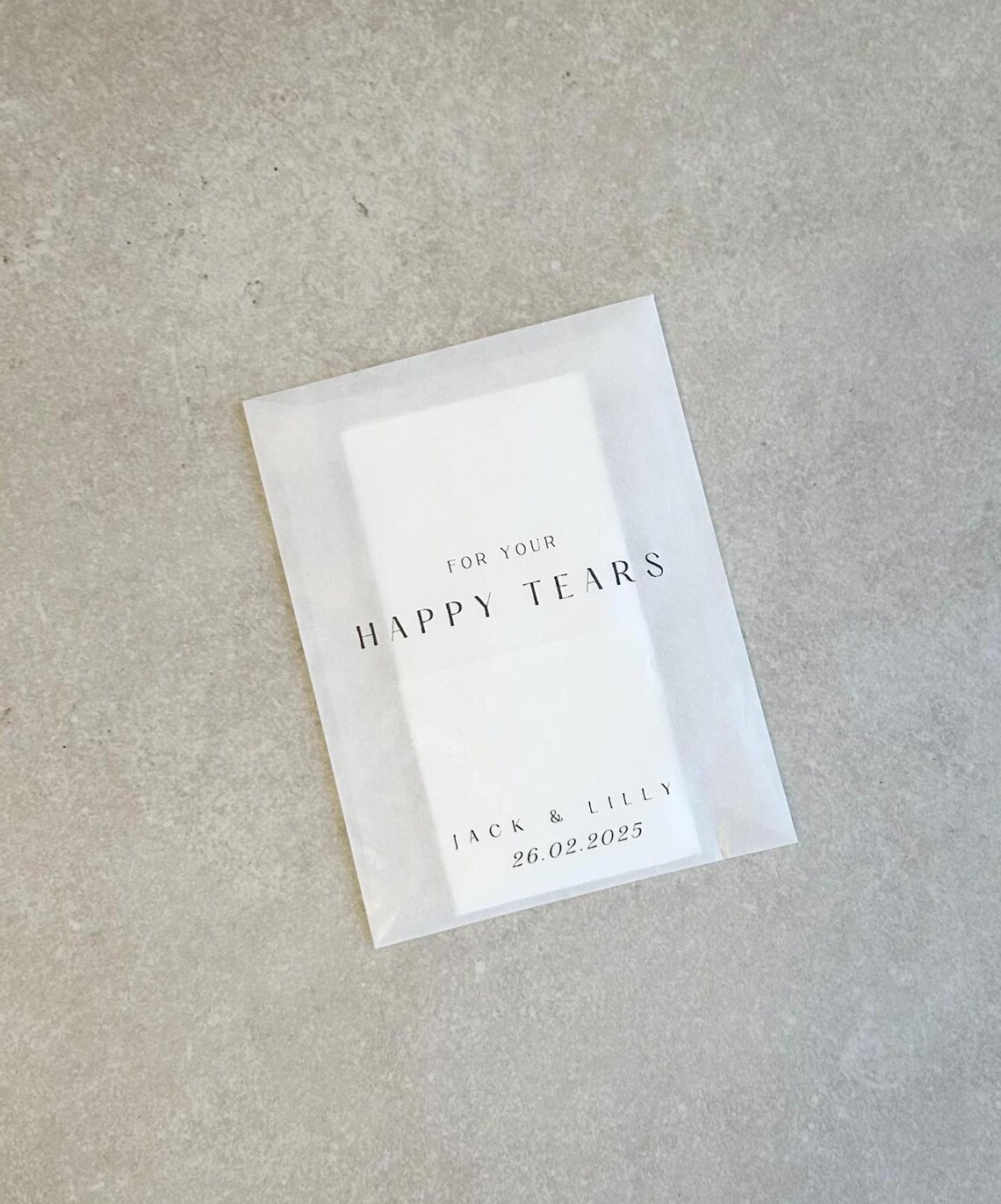 Personalised Wedding Tissue Packets | Happy Tears Confetti Packs - Etsy