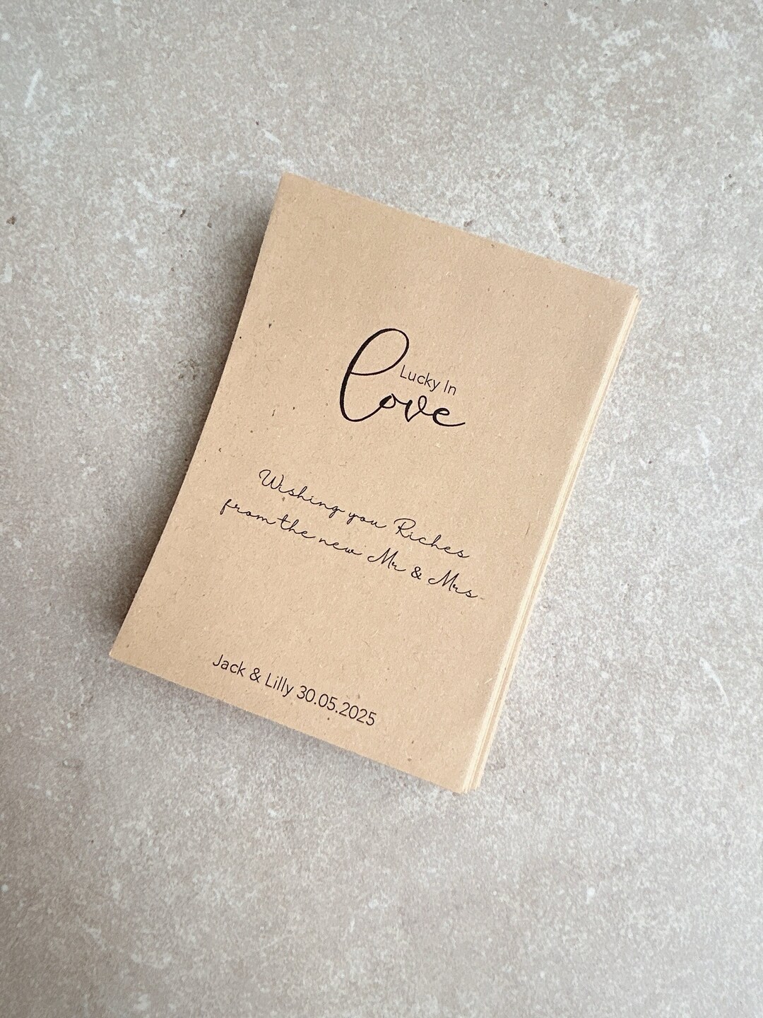 Any Design Personalised Wedding Kraft Wedding Scratch Card Favour Packs ...