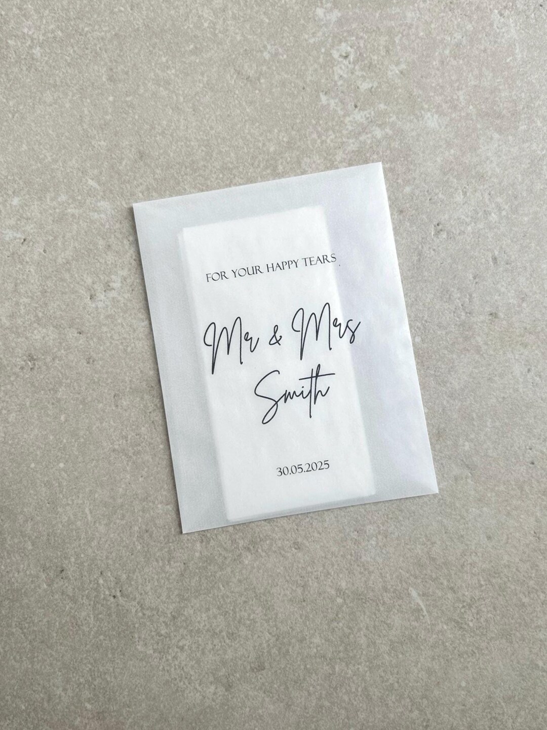 Personalized Wedding Tissue Packets | Any Design | Happy Tears | No ...