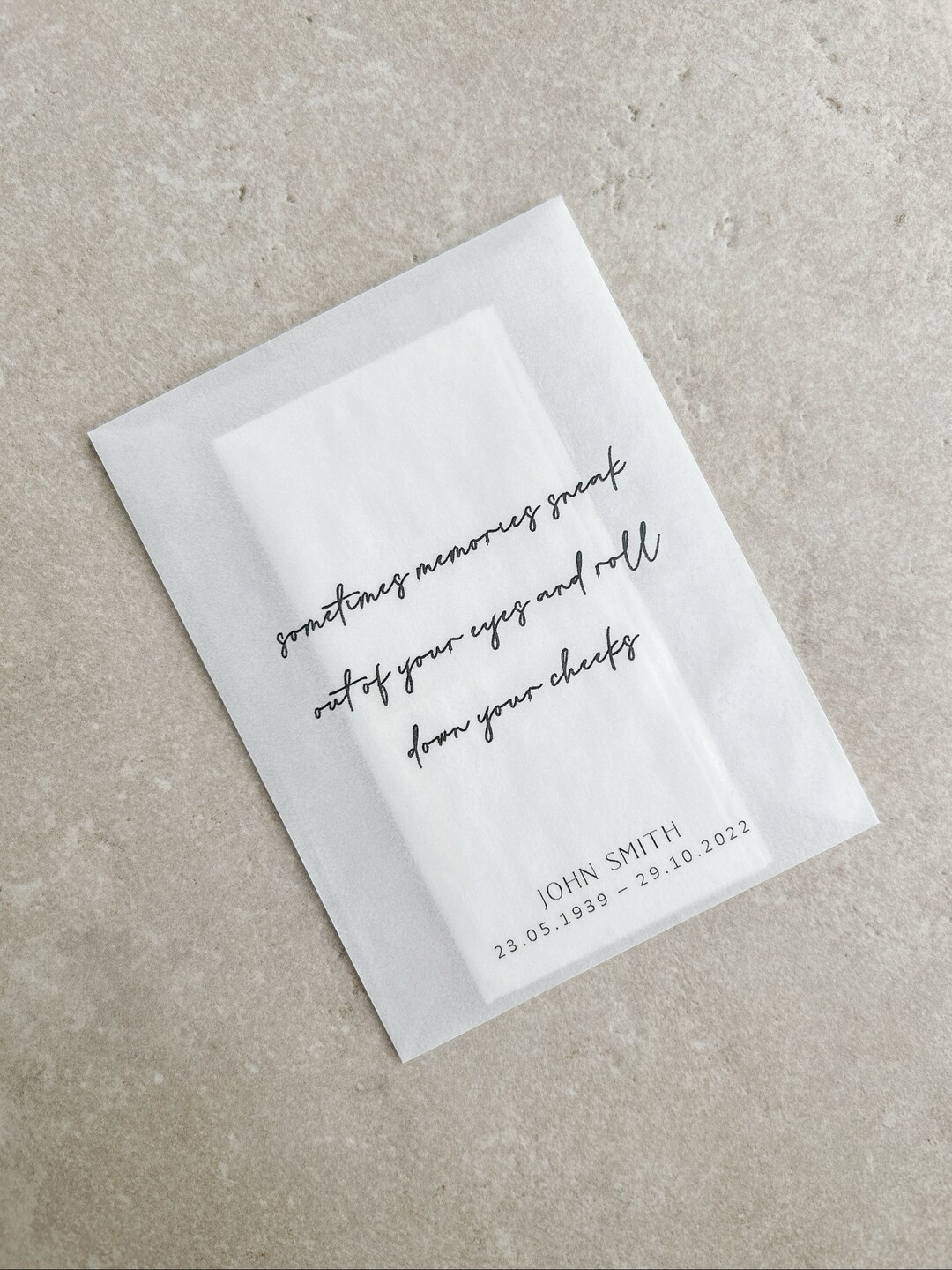 Any Design Personalised Wedding | Funeral Tissue Bags | Confetti Bags ...