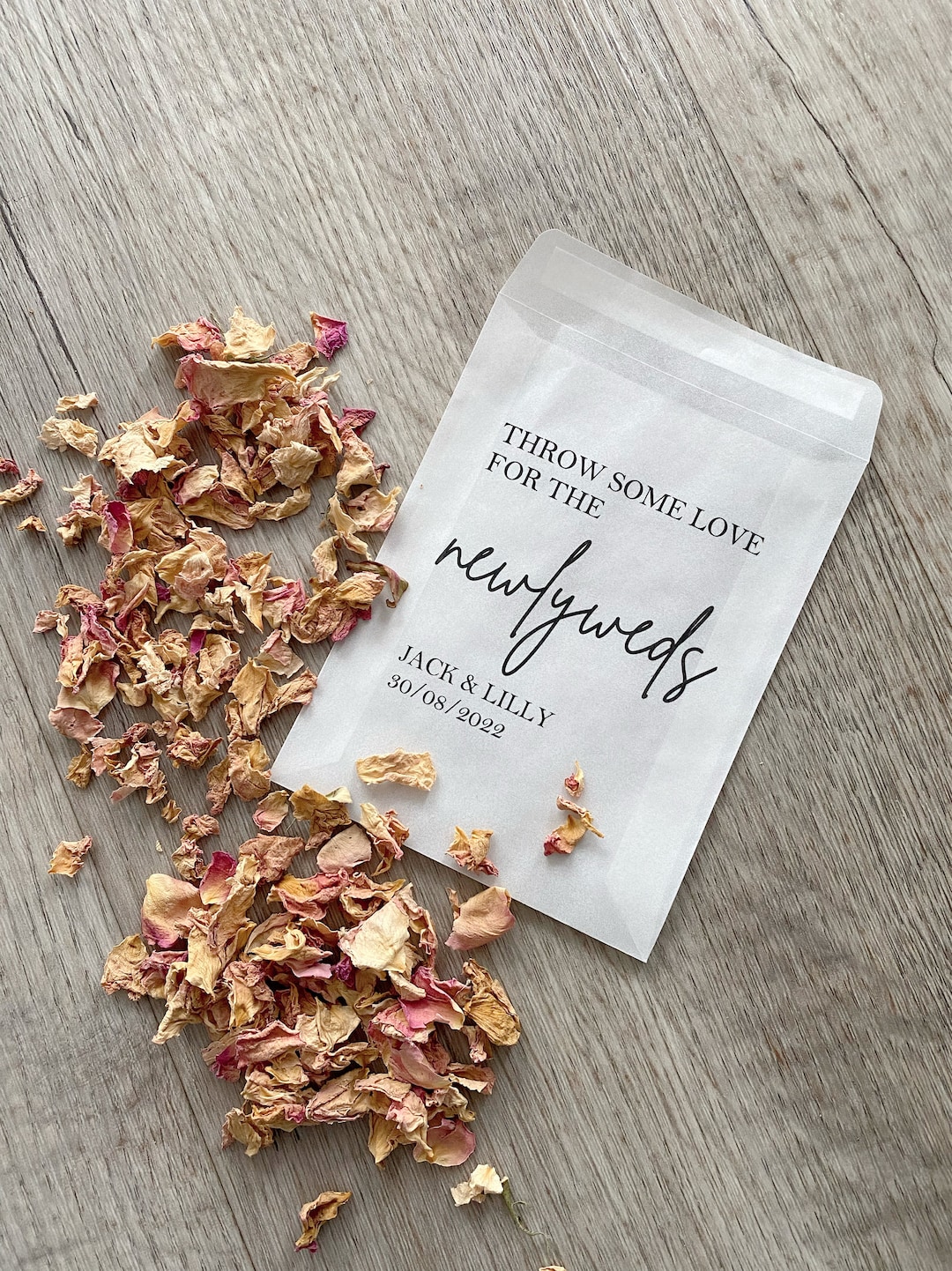 Any Design Personalised Biodegradable Wedding Confetti Packs Happy ...