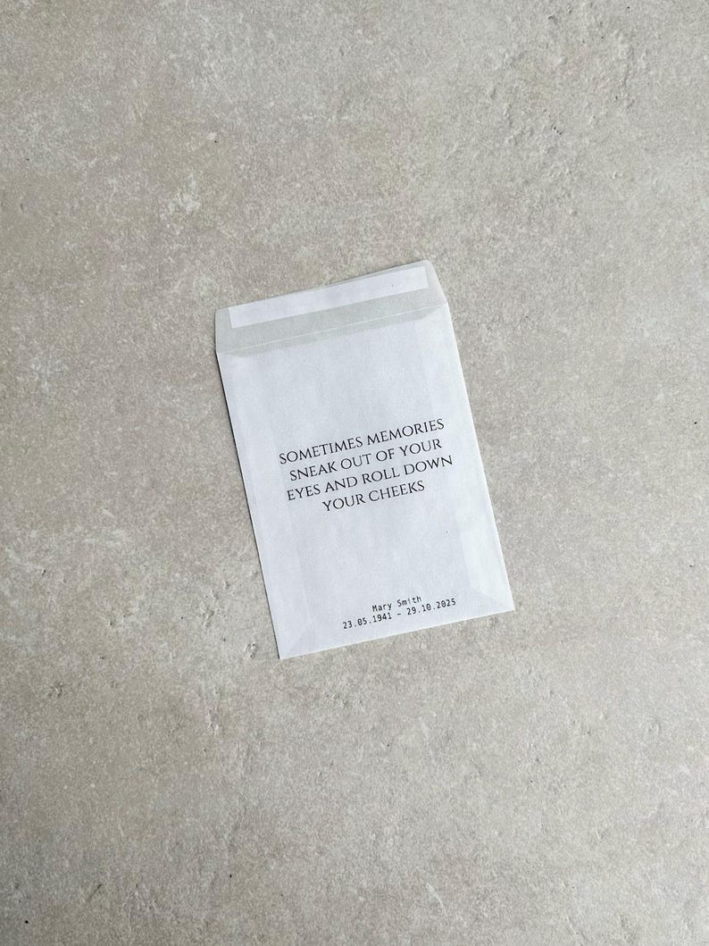 Personalised Funeral Tissue Bags: Memorial Tissues Packets - Etsy