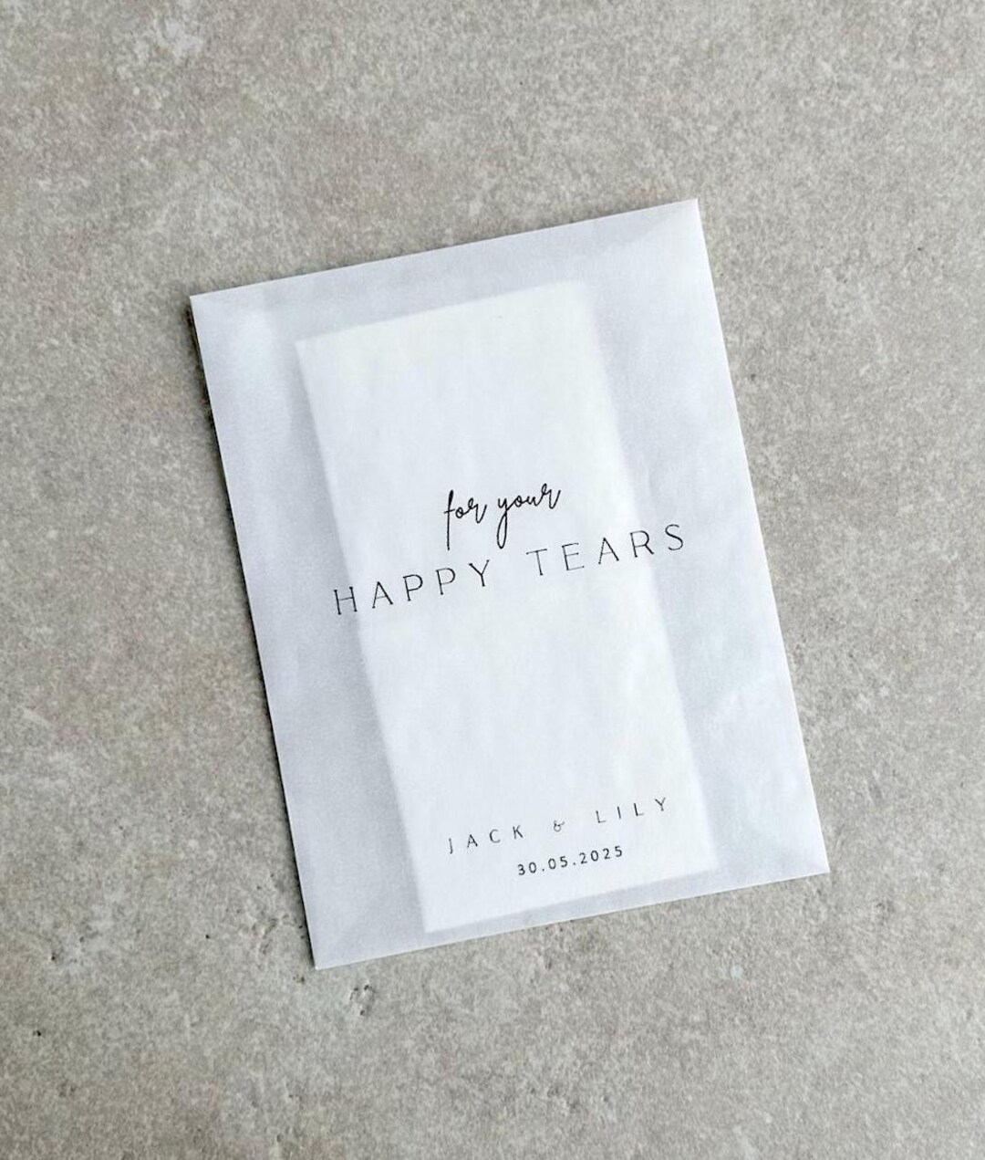 Personalised Wedding Tissue Packets: Any Design, Happy Tears - Etsy