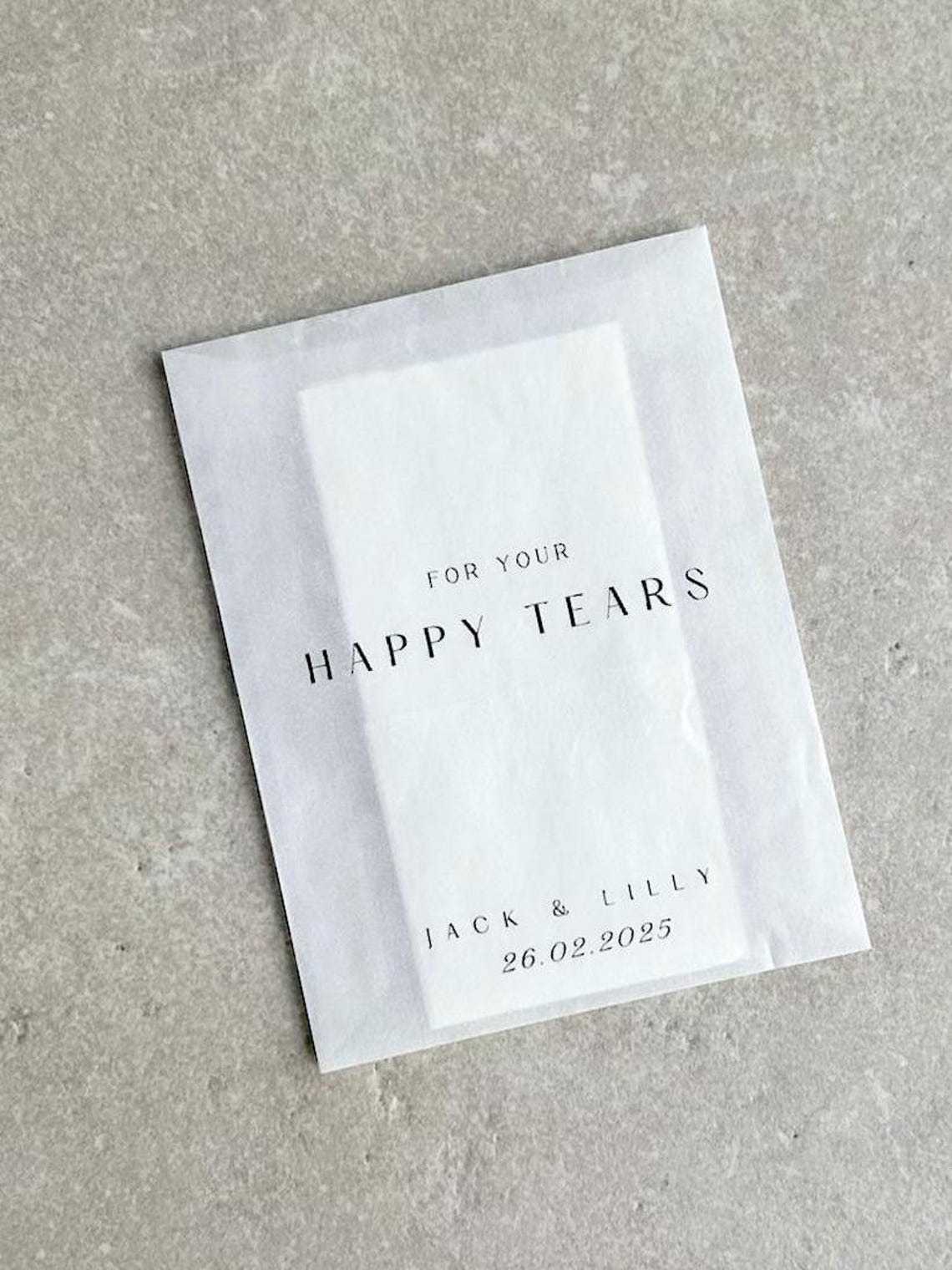 Personalised Wedding Tissue Packets | Happy Tears Confetti Packs - Etsy