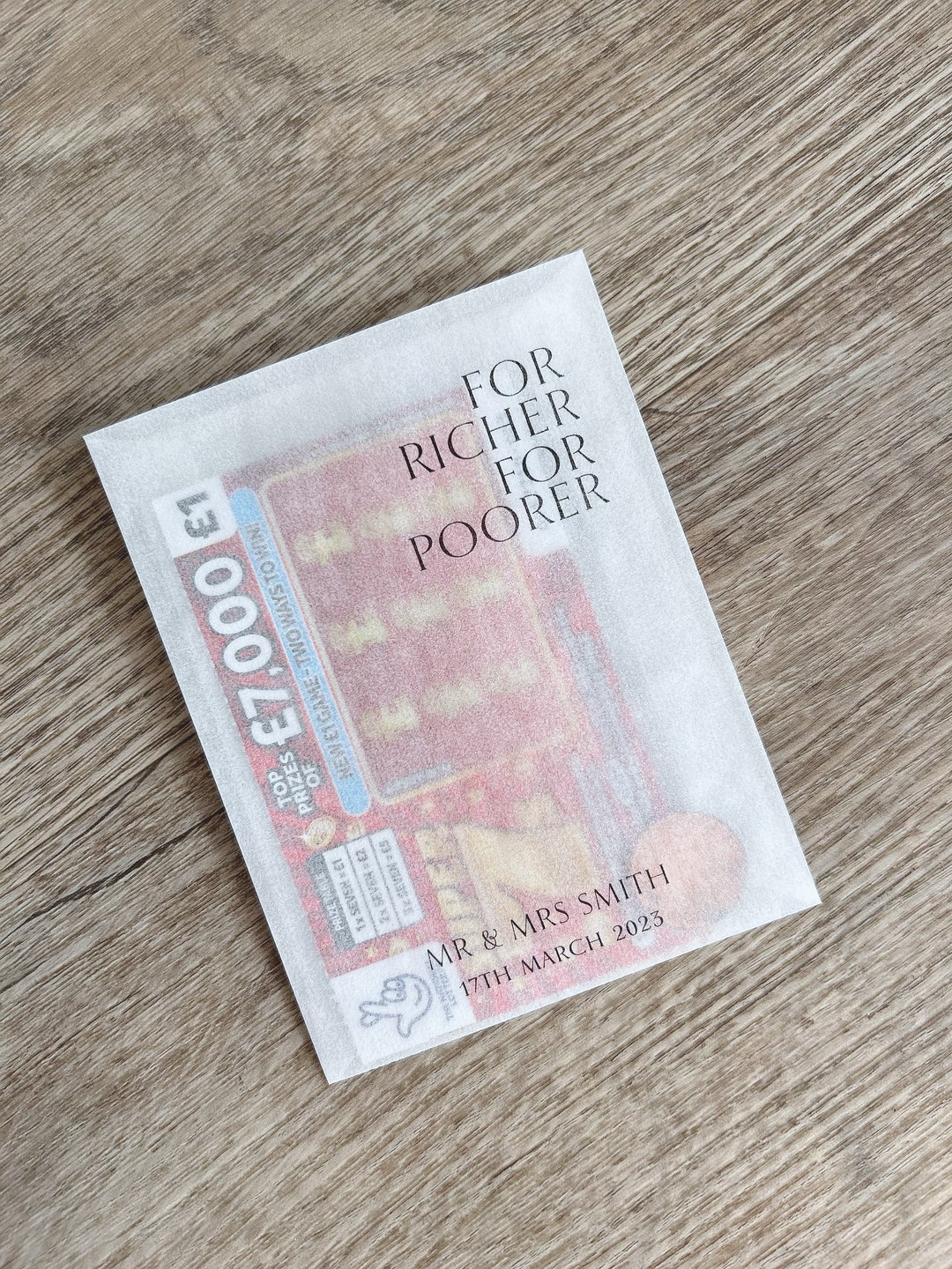 Any Design Personalised Wedding Personalised Wedding Scratch Card ...