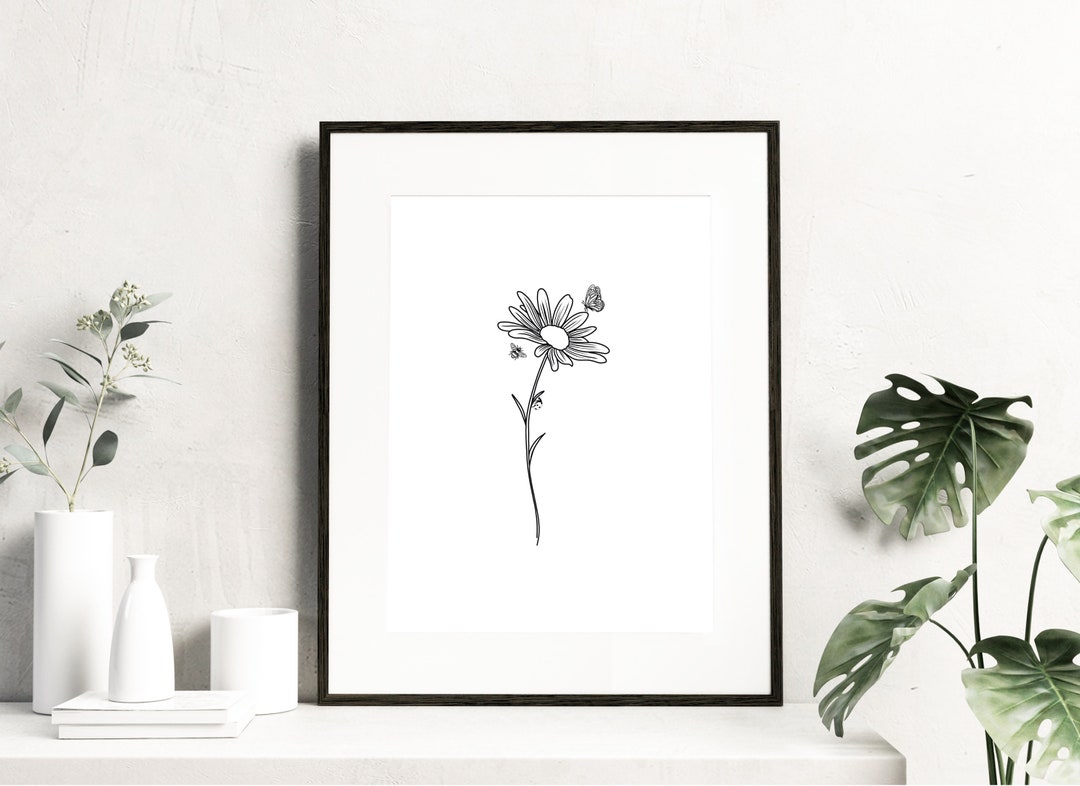 DAISY Birth Flower, April Flower, Tattoo Design Art Print - Etsy