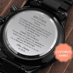 Personalized Wedding Watch for Brother of the Bride, Special Wedding ...