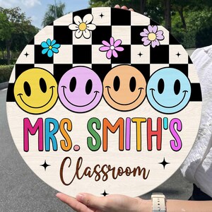 Personalized Teacher Door Sign, Teacher Name Door Sign, Classroom Sign ...