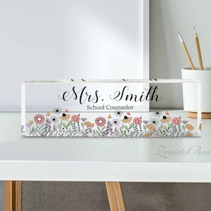 Custom Name Plate Desk Gift for School Counselor, Teacher Office Decor ...