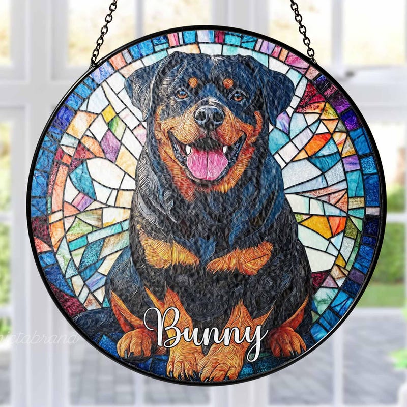 Rottweiler Stained Glass - Etsy