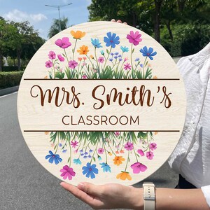 Personalized Teacher Door Sign, Custom Teacher Name Front Door Sign ...