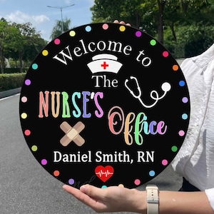 Personalized Nurse Office Door Hanger, Custom Door Sign for Nurse ...