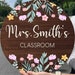 Floral Teacher Door Sign, Classroom Welcome Sign Gift for Teacher, Gift ...