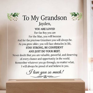 Personalized Grandson Plaque Gift From Grandparents, Grandson ...