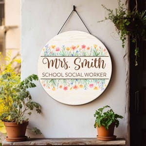 Personalized School Social Worker Door Sign, School Social Worker ...