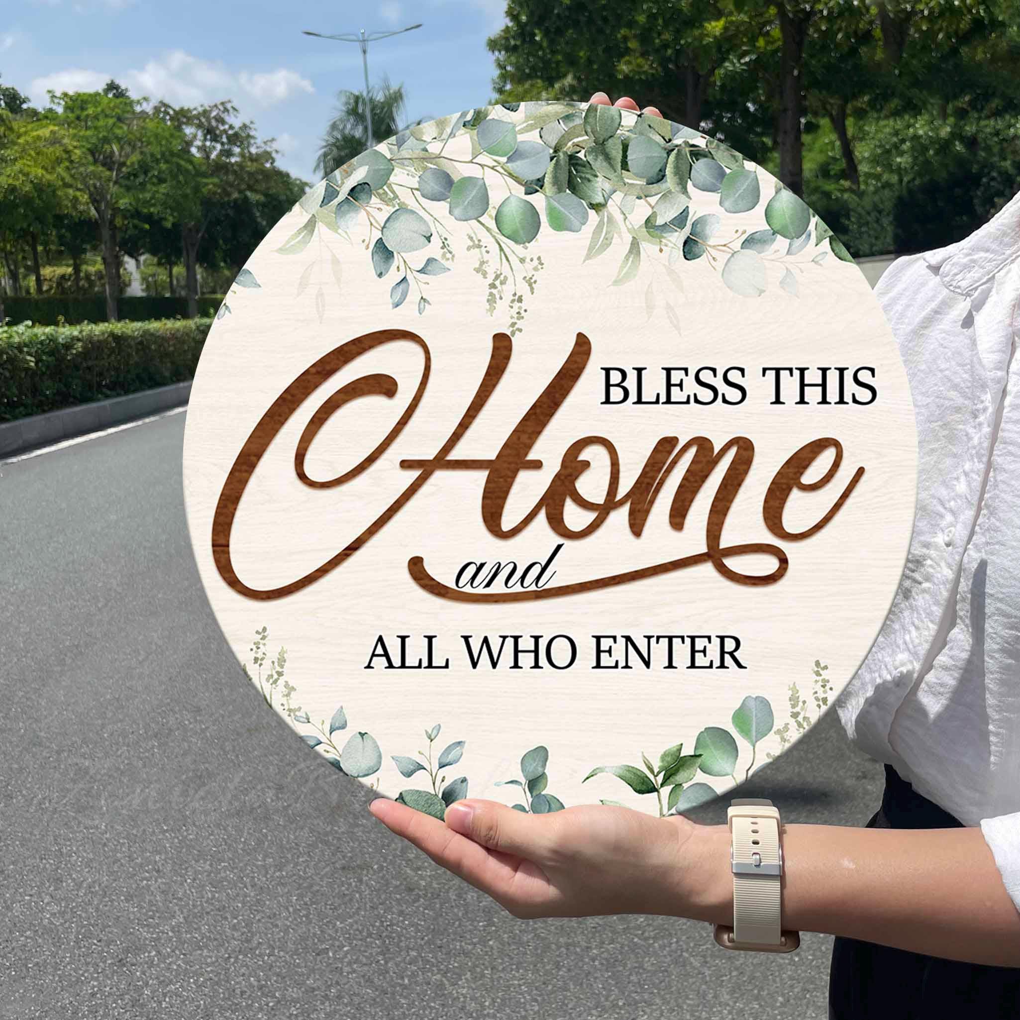 Bless This Home and Who Enter Door Hanger, Welcome Door Sign, Front ...