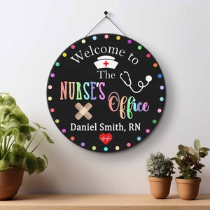 Personalized Nurse Office Door Hanger, Custom Door Sign for Nurse ...