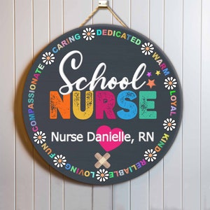 School Nurse Personalized Door Sign, School Nurse Gift, School Nurse ...