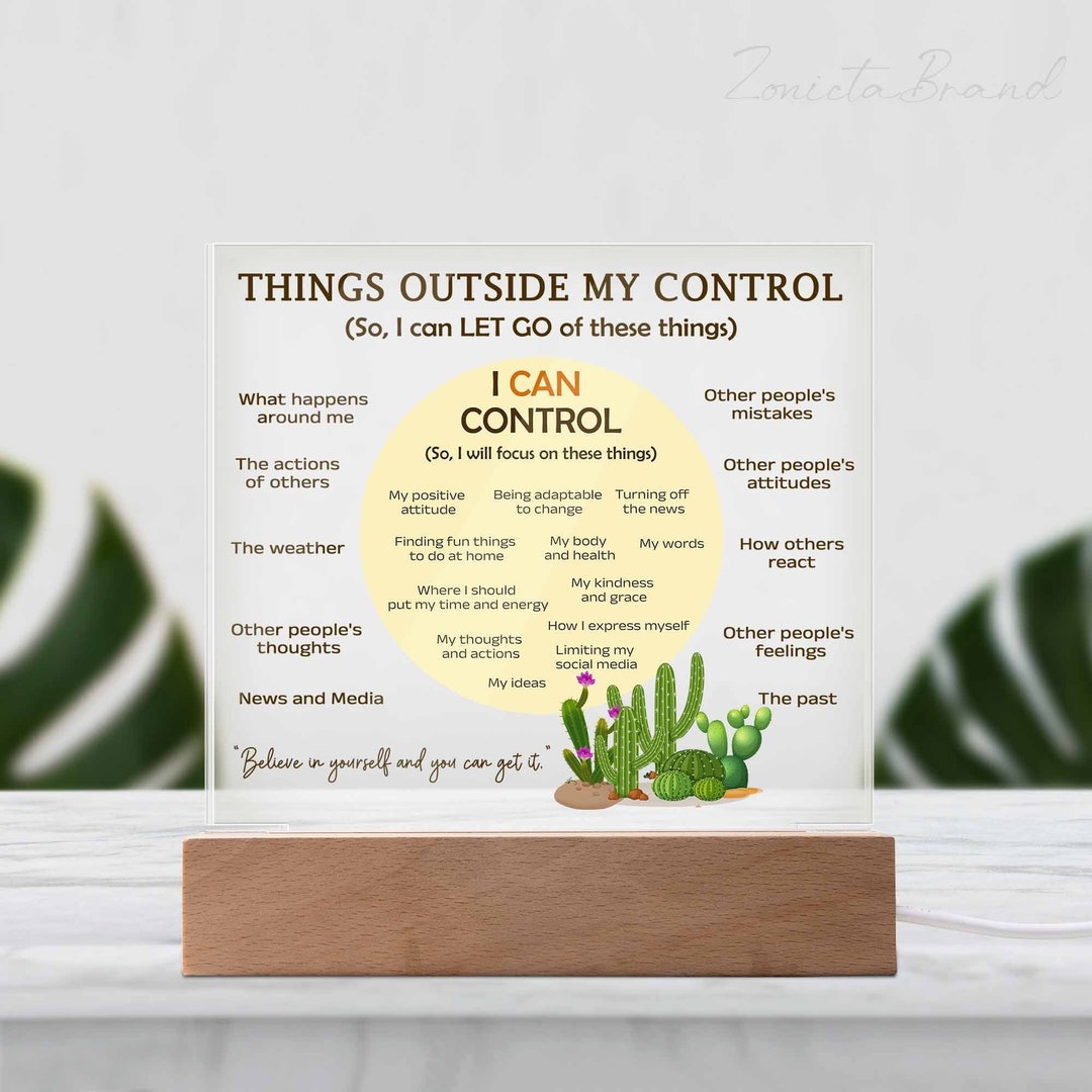 What I Can and Cannot Control Plaque, Therapy Office Decor, Things I ...