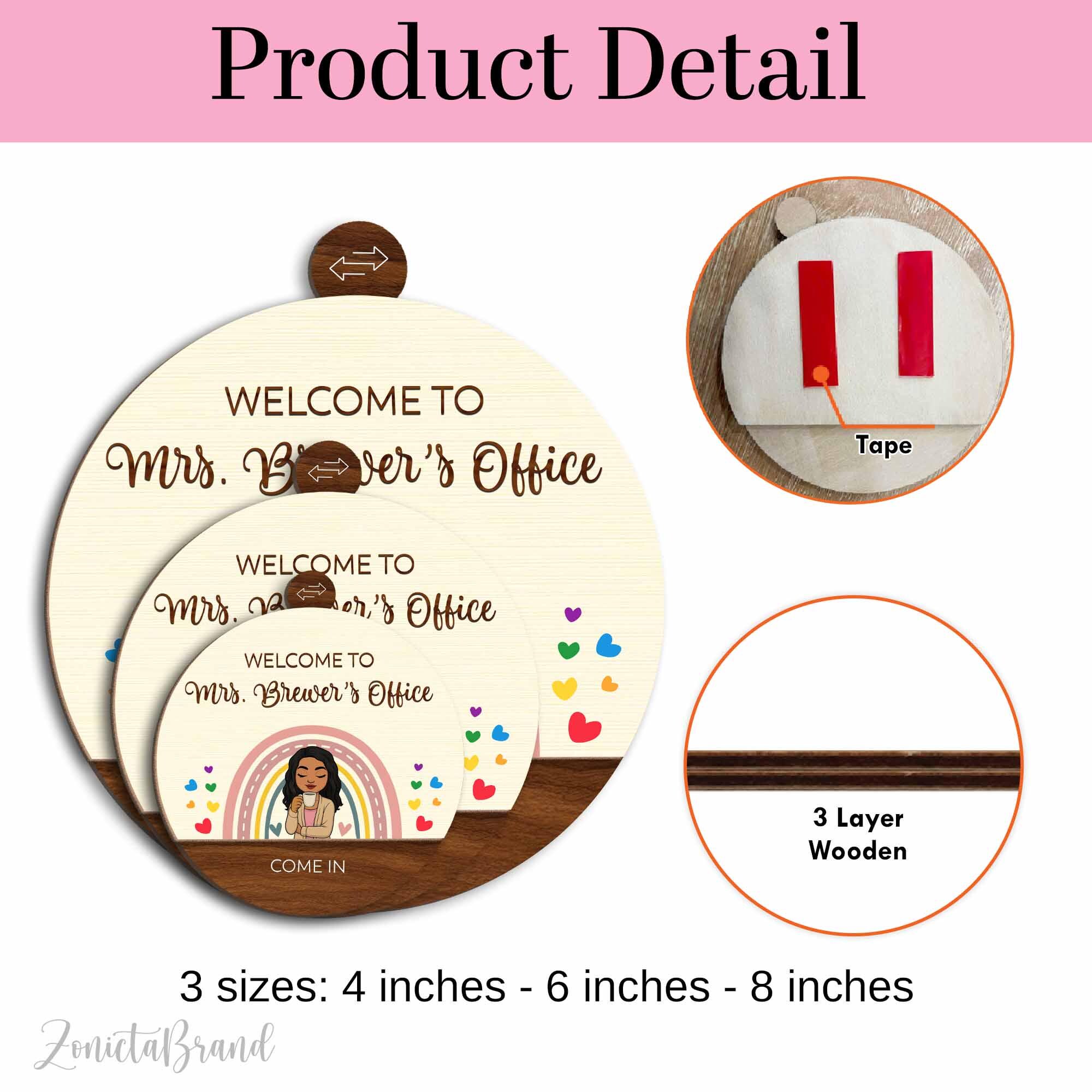 Personalized Office Door Sign With Spinner, Welcome Counselor Sign ...