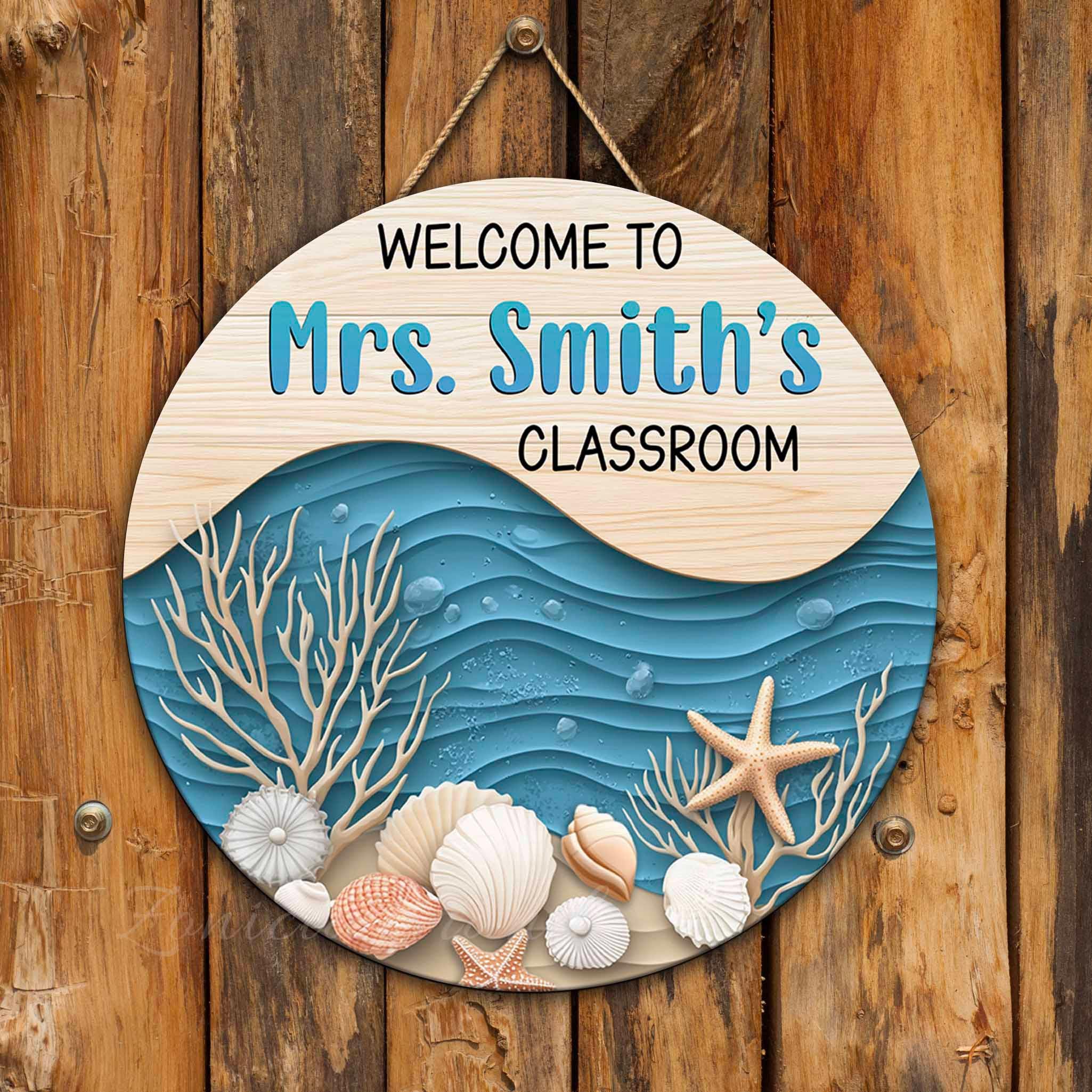 Personalized Ocean Theme Sign for Classroom Decor, Ocean Coastal ...