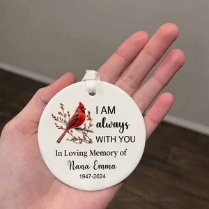 Personalized Memorial Cardinal Ornament, Christmas Cardinal in Loving ...