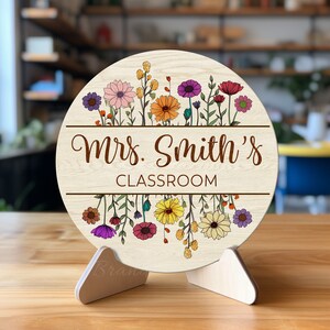 Personalized Teacher Door Sign, Custom Teacher Name Front Door Sign ...