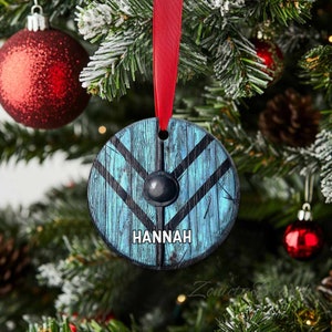 Personalized Viking Shields Warrior Christmas Ornament, Shieldmaiden ...