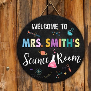 Science Teacher Name Door Sign, Science Classroom Decor, Personalized ...