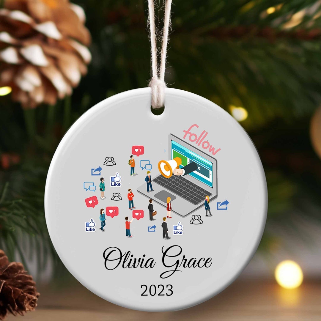 Personalized Influencer Christmas Ornament, Custom Christmas Gift for ...