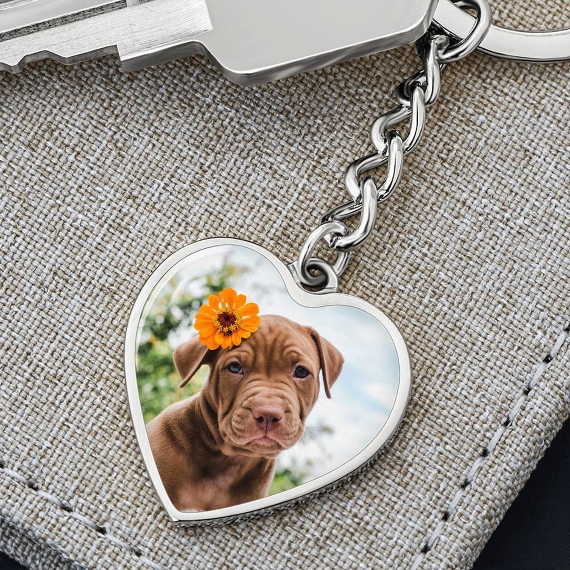 Dog Memorial Keychain Unique Photo Keychain With Pet Memorial - Etsy