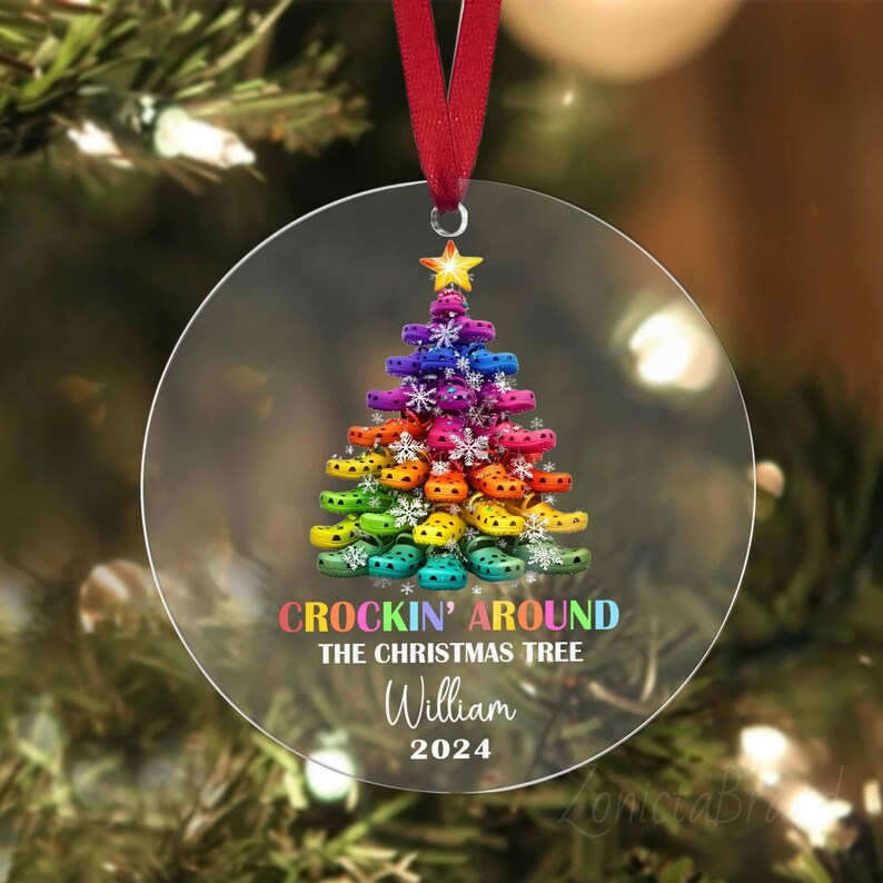 Crocin' Around the Christmas Tree Ornament, Personalized Crocs Lover ...