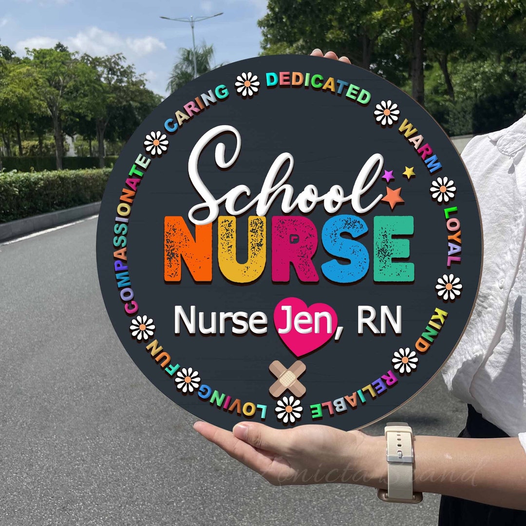 2D/3D School Nurse Personalized Door Sign, School Nurse Unique Gift ...