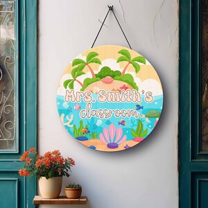 Ocean Sea Classroom Door Sign, Teacher Door Hanger, Teacher Door Sign ...