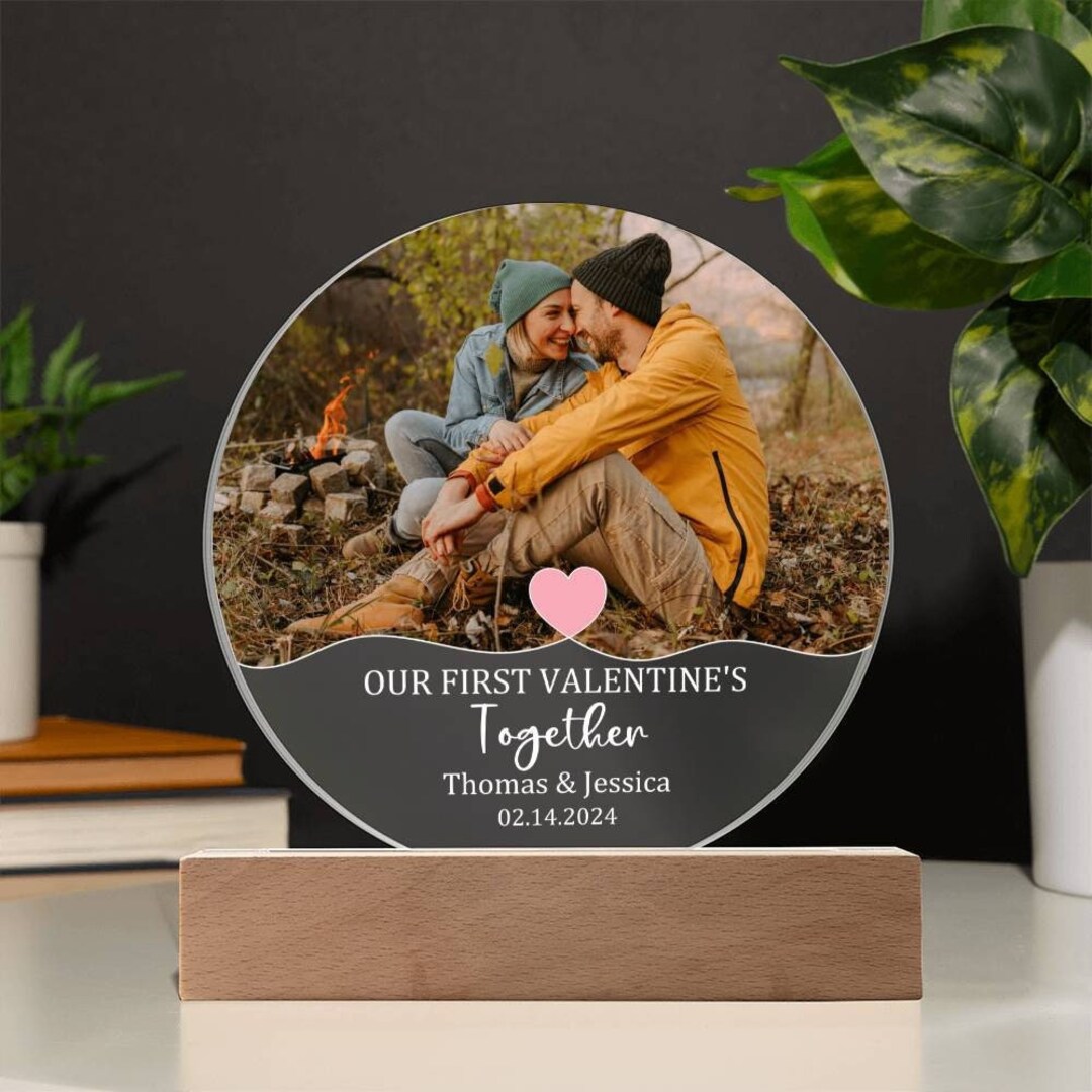 Personalized Our First Valentine Together Plaque, Custom Photo Couple ...