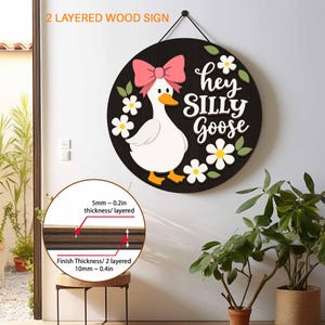 Hey Silly Goose Door Hanger, Hey Silly Goose Porch Sign, Funny Porch ...
