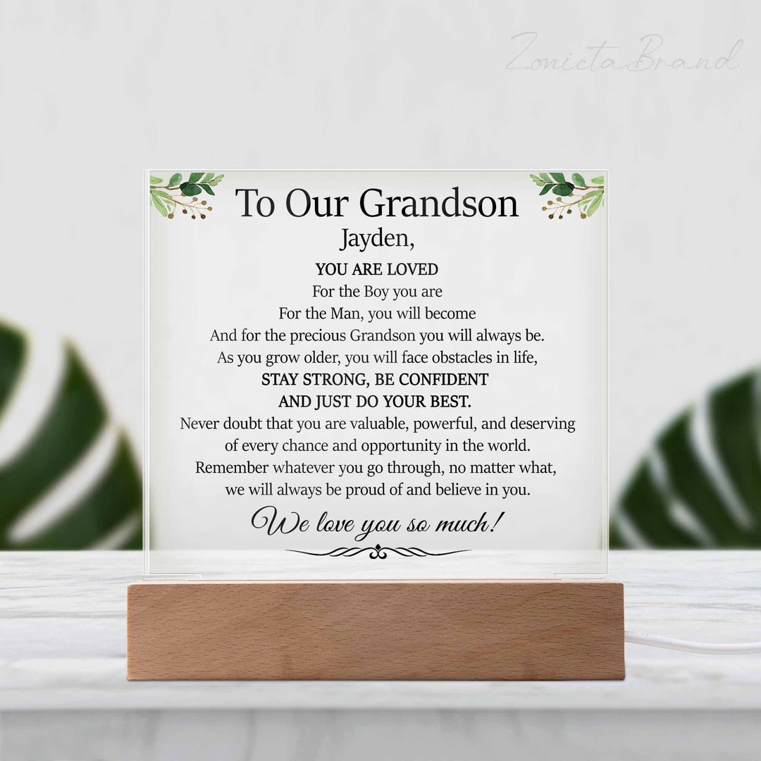 Personalized Grandson Plaque Gift From Grandparents, Grandson ...