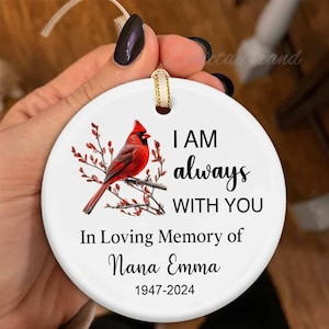Personalized Memorial Cardinal Ornament, Christmas Cardinal in Loving ...