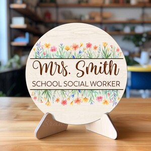 Personalized School Social Worker Door Sign, School Social Worker ...